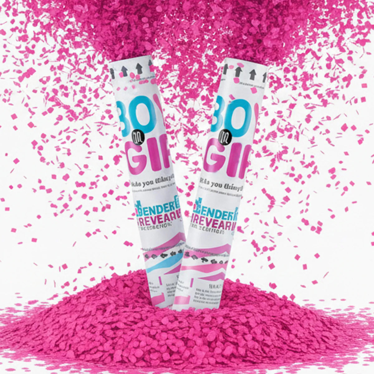 Pink Confetti Cannons | Gender Reveal Confetti Poppers | Gender Reveal ...
