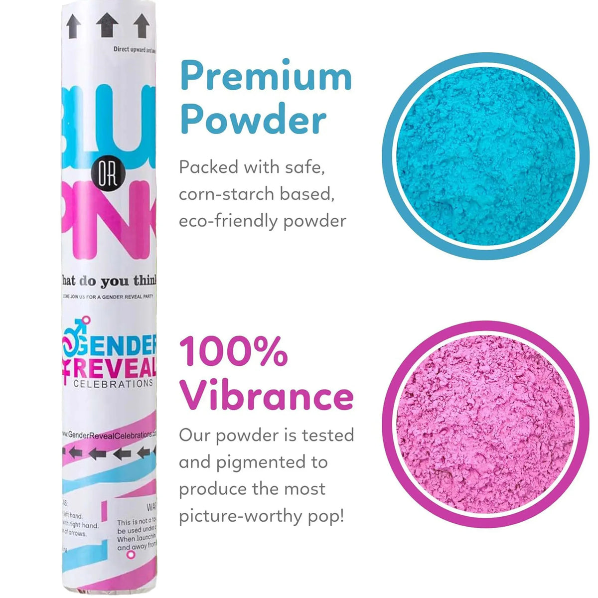 Blue Powder Cannon for Gender Reveals | Non-Toxic Holi | Gender Reveal ...