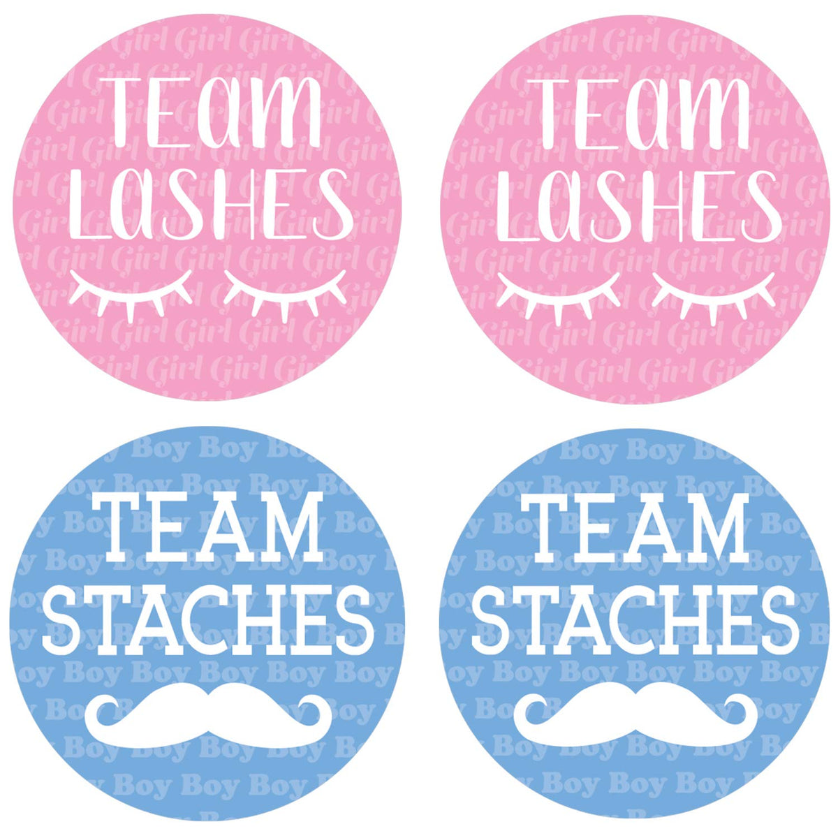 Staches or Lashes Stickers | Gender Reveal Celebrations